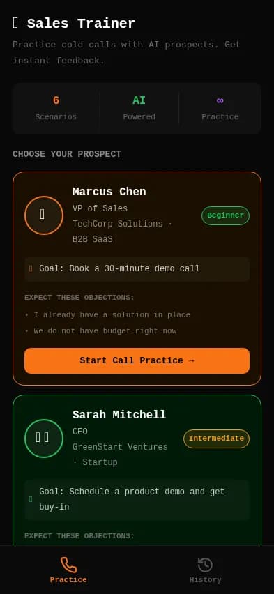 Sales Call Practice AI