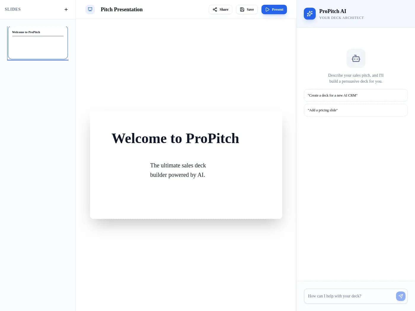 ProPitch Deck Builder