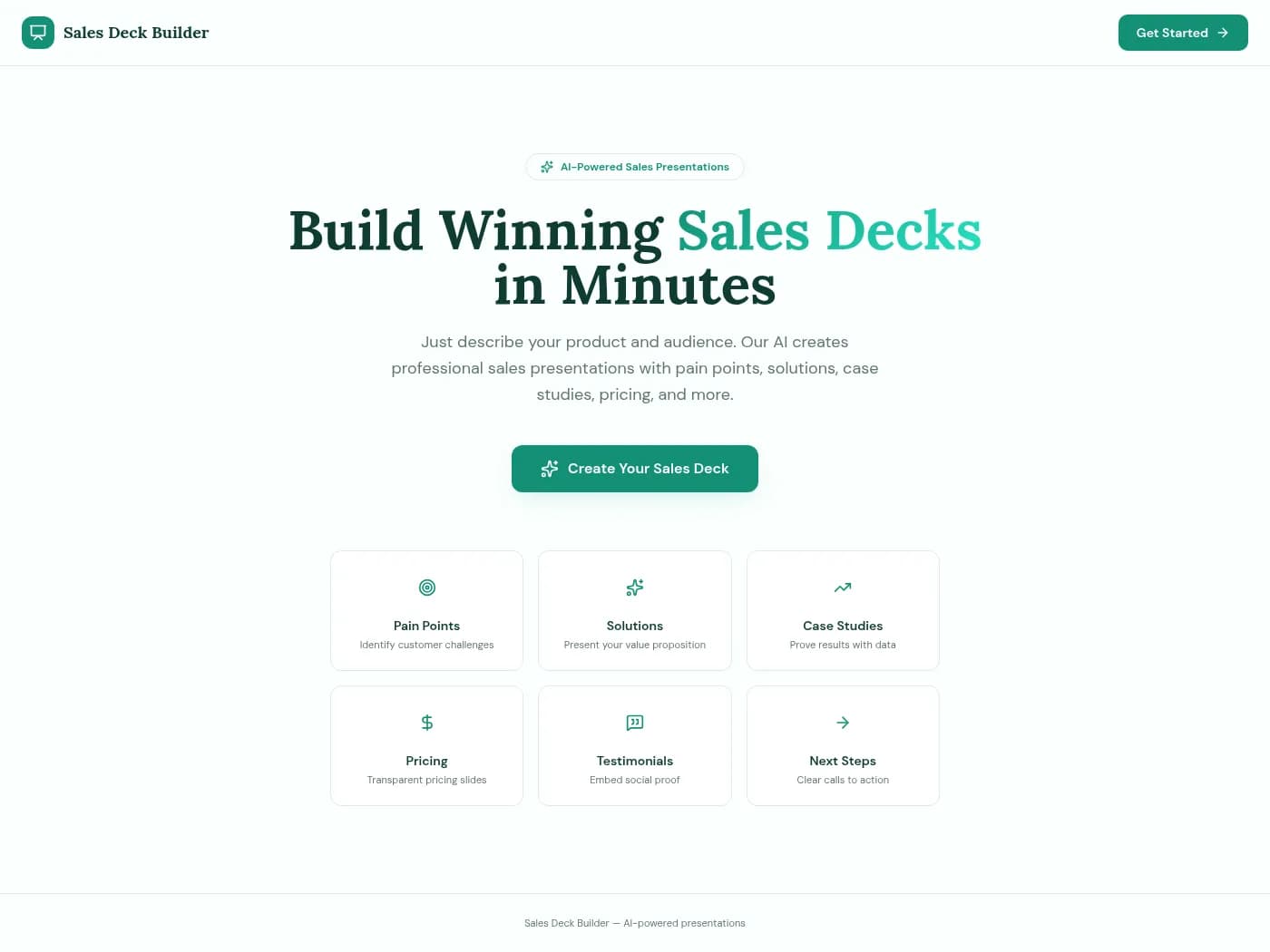 Sales Deck Builder