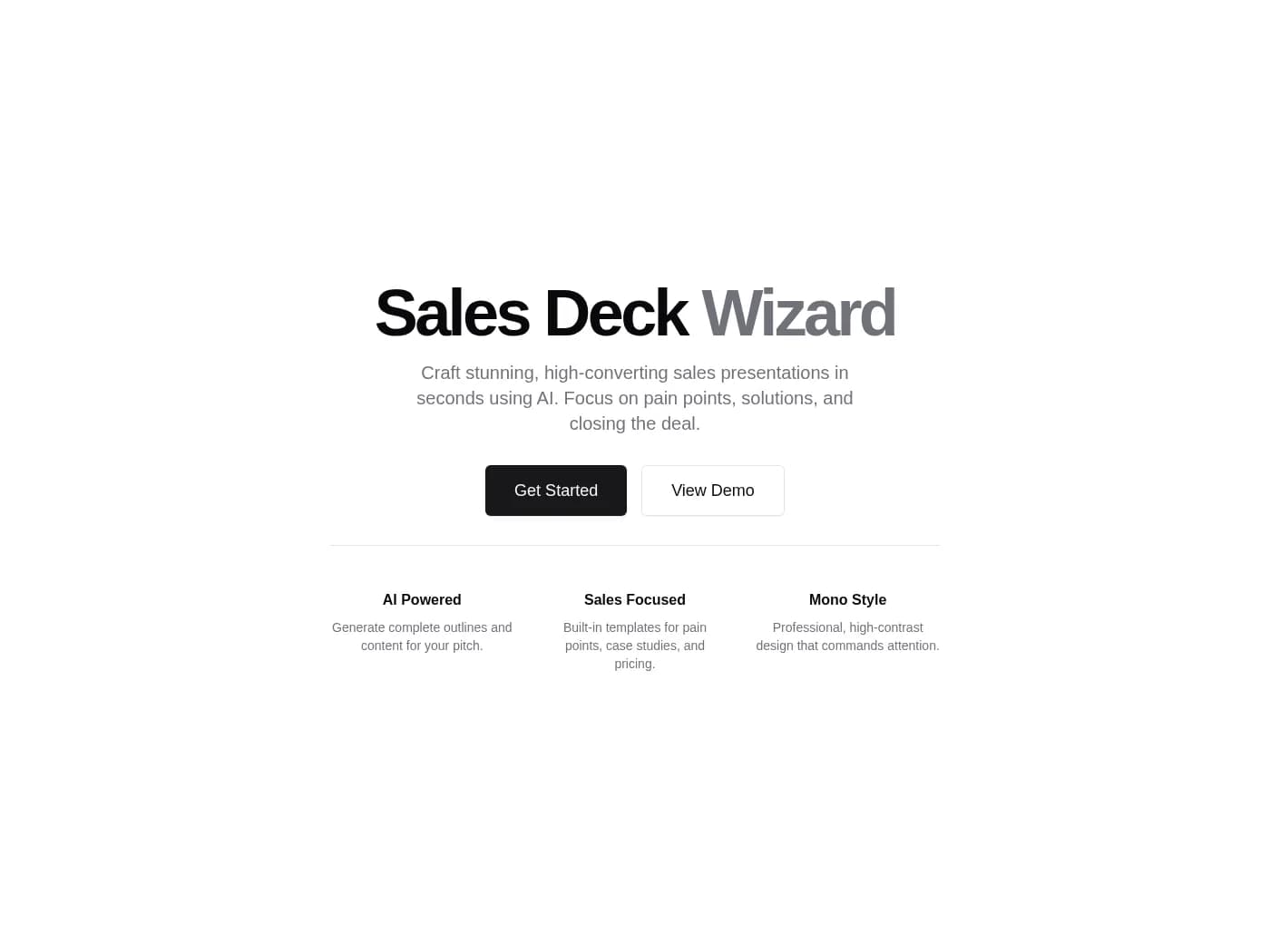 Sales Deck Wizard