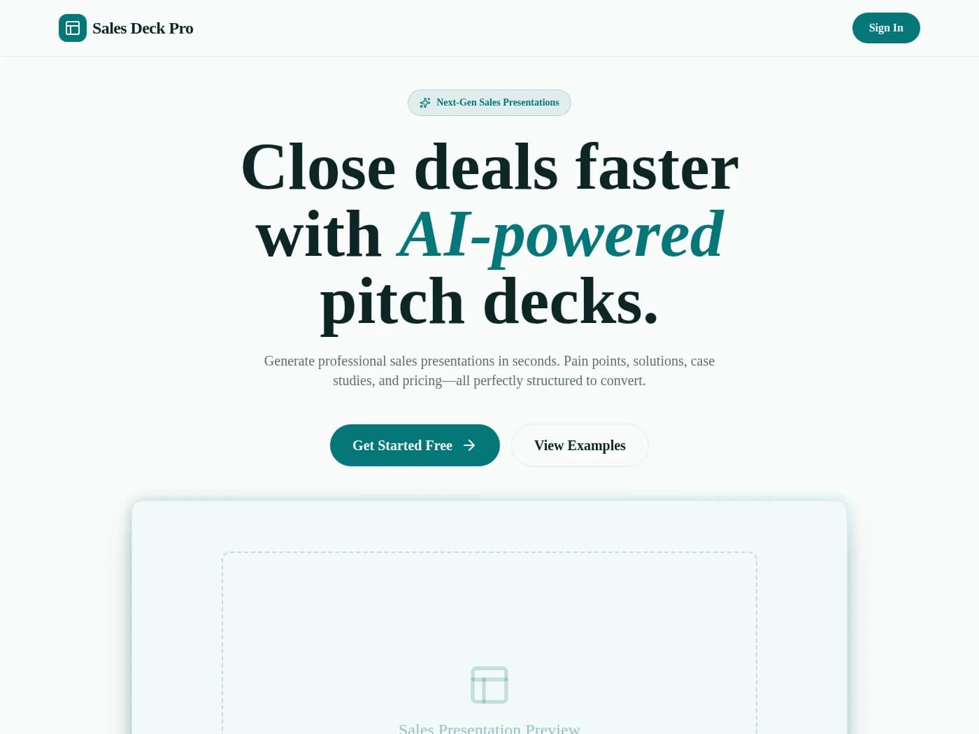 Sales Deck Pro