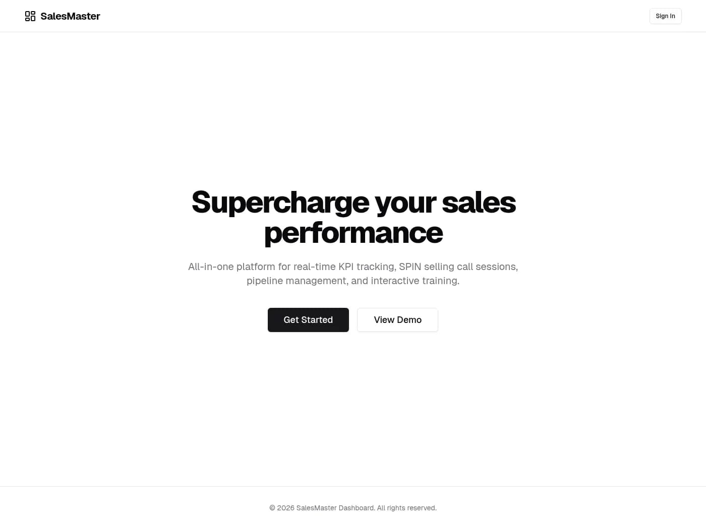 SalesMaster Dashboard