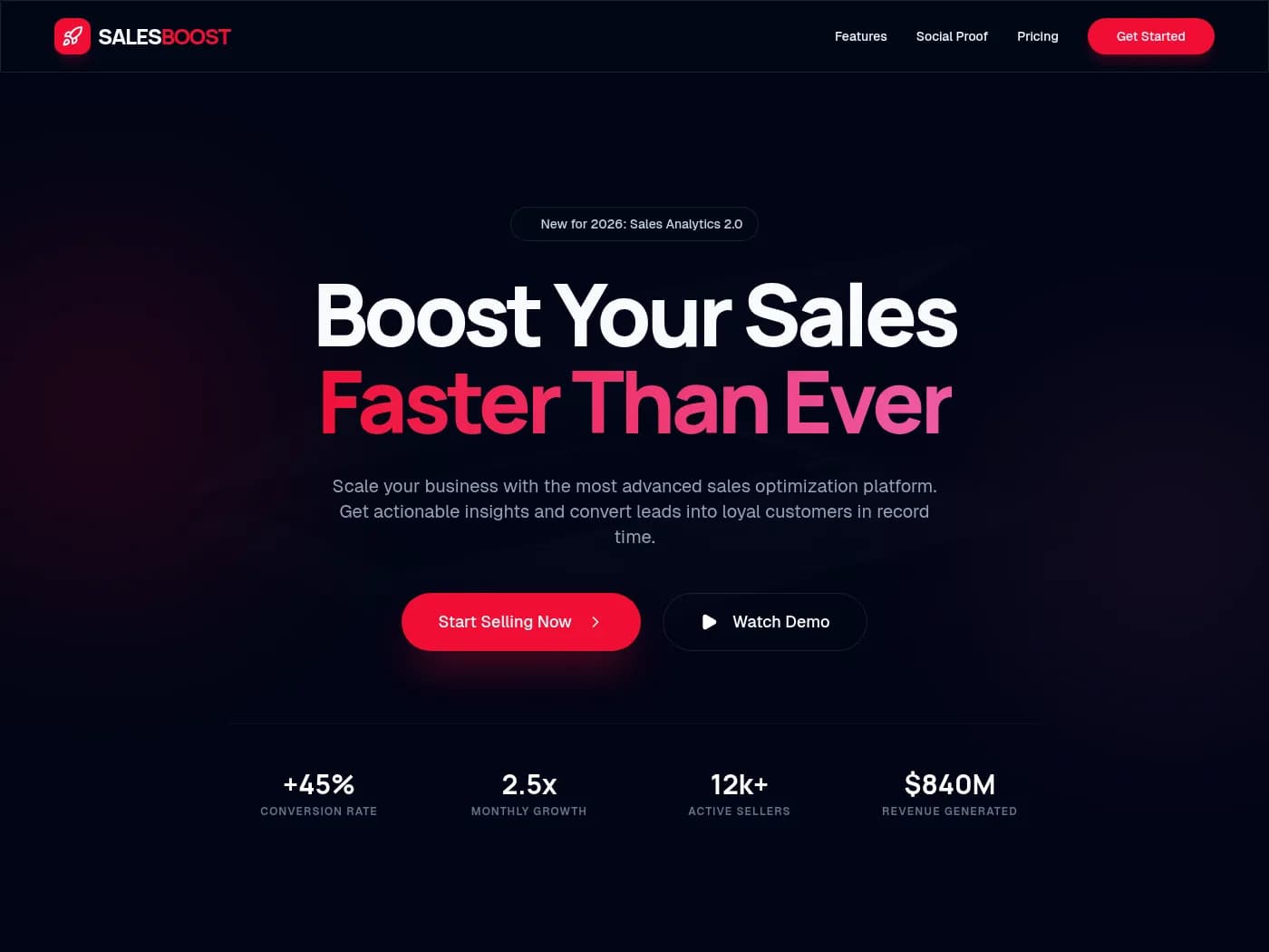 Sales Booster Landing Page