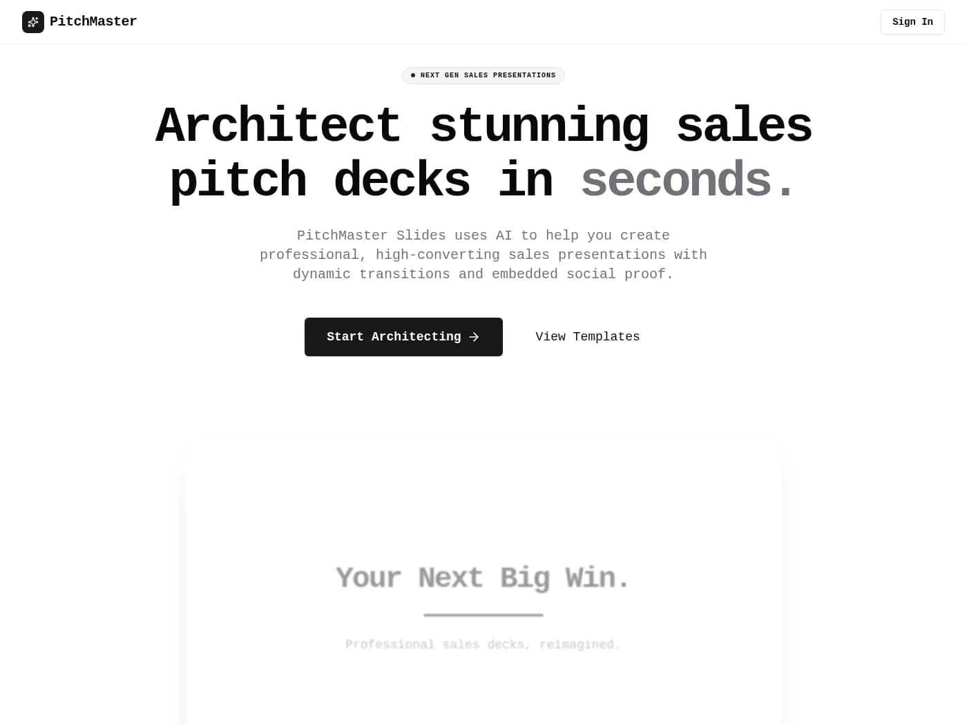 PitchMaster Slides