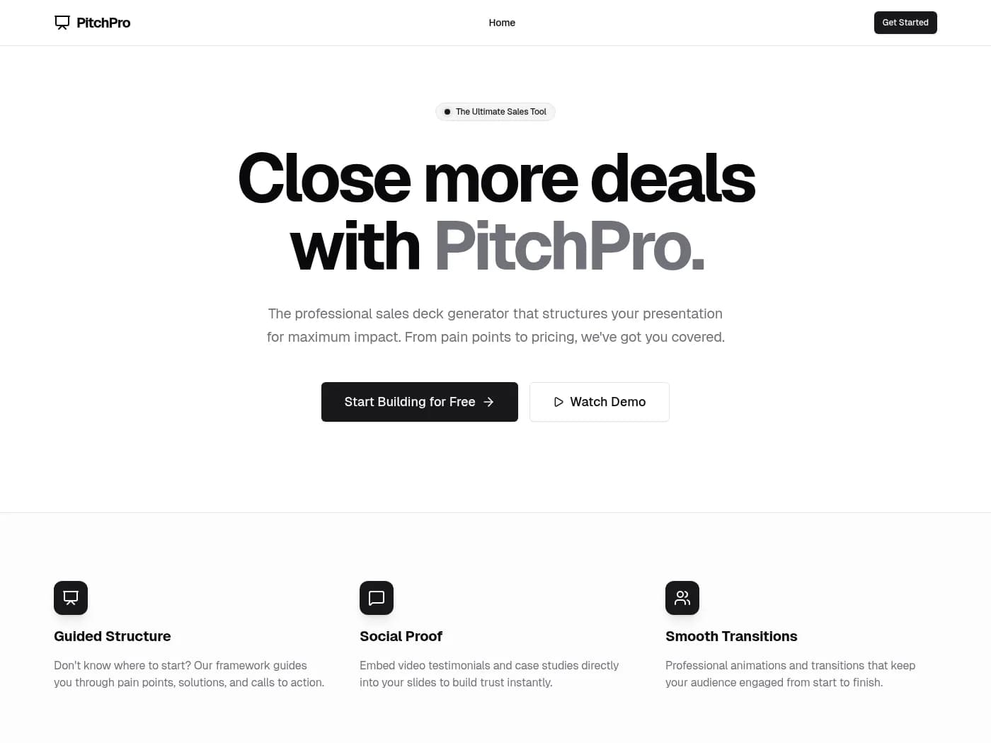 PitchPro Presentation Deck