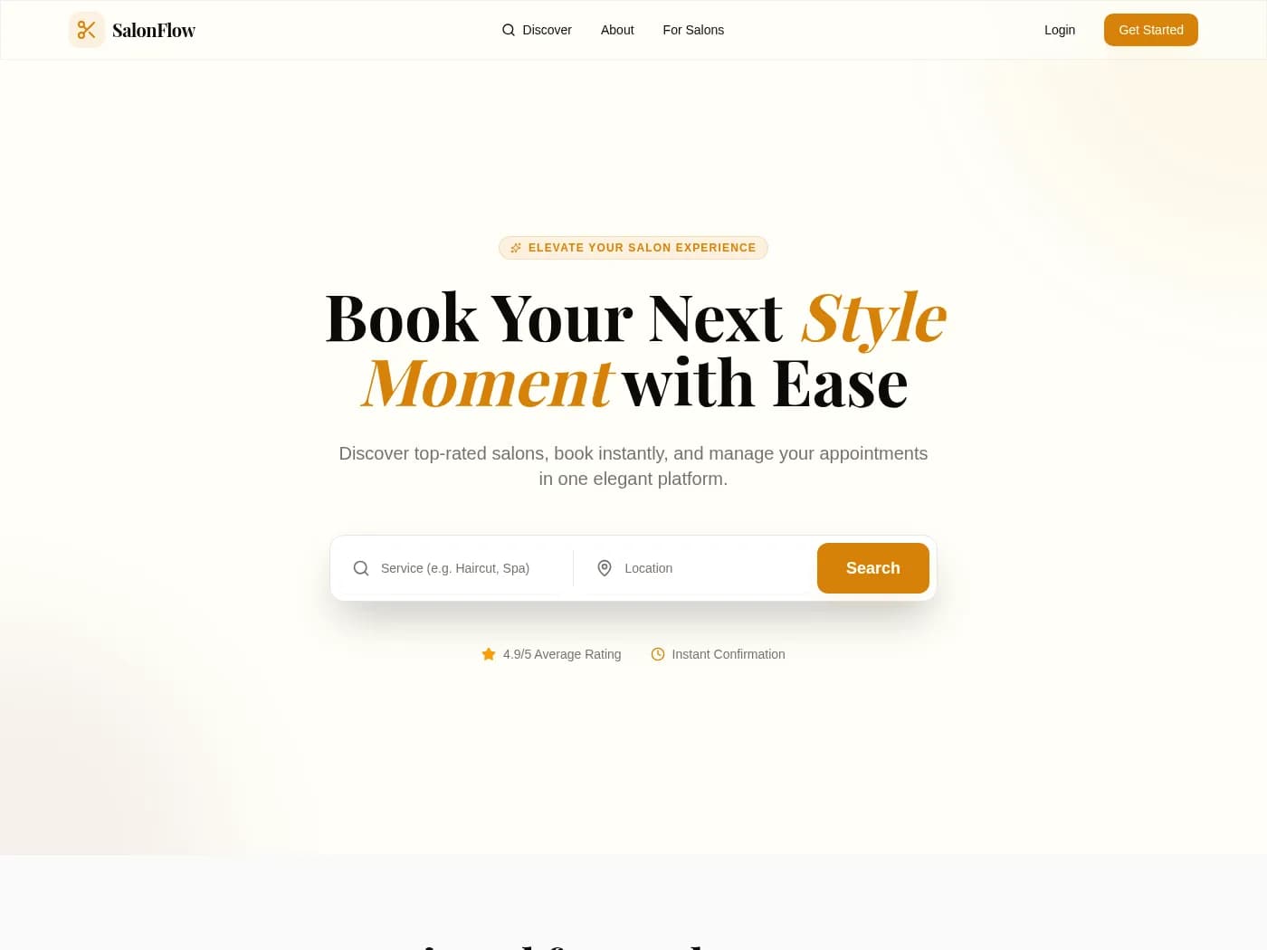 SalonFlow Booking Platform