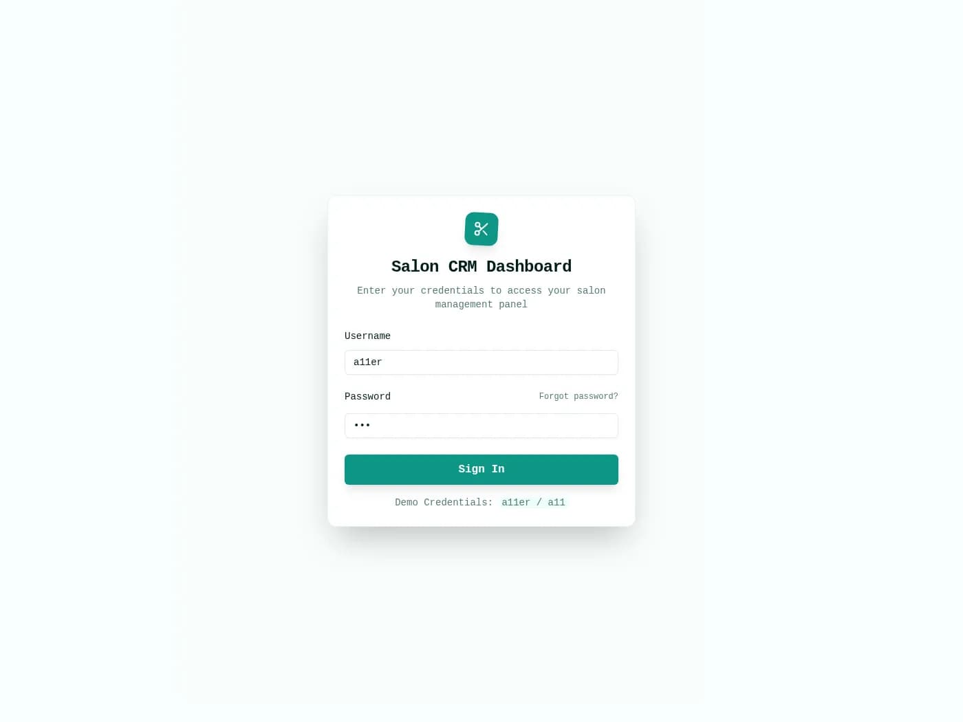 Salon CRM Dashboard