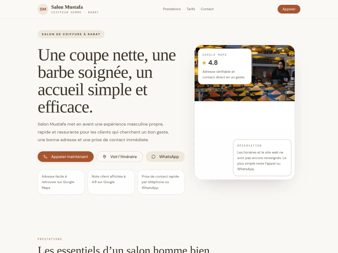 Salon Mustafa Web App