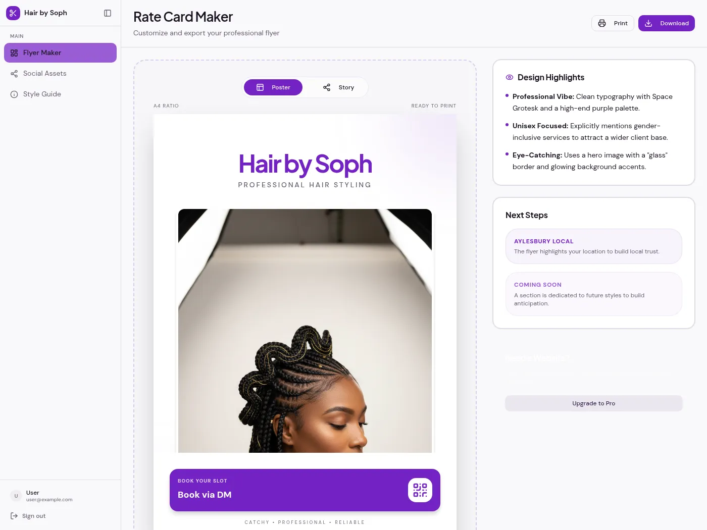Salon Rate Card Maker