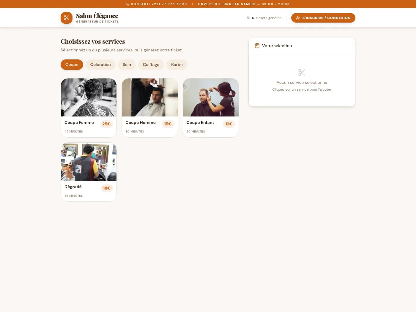 Salon Ticket Generator