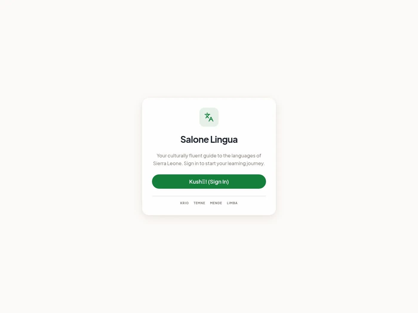 Salone Lingua Tutor