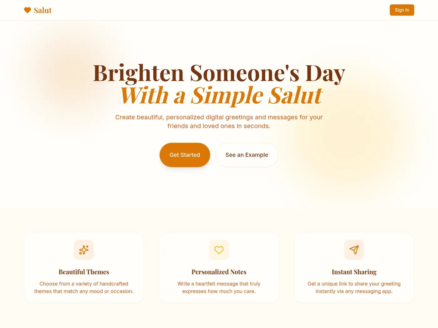 Salut Greetings App