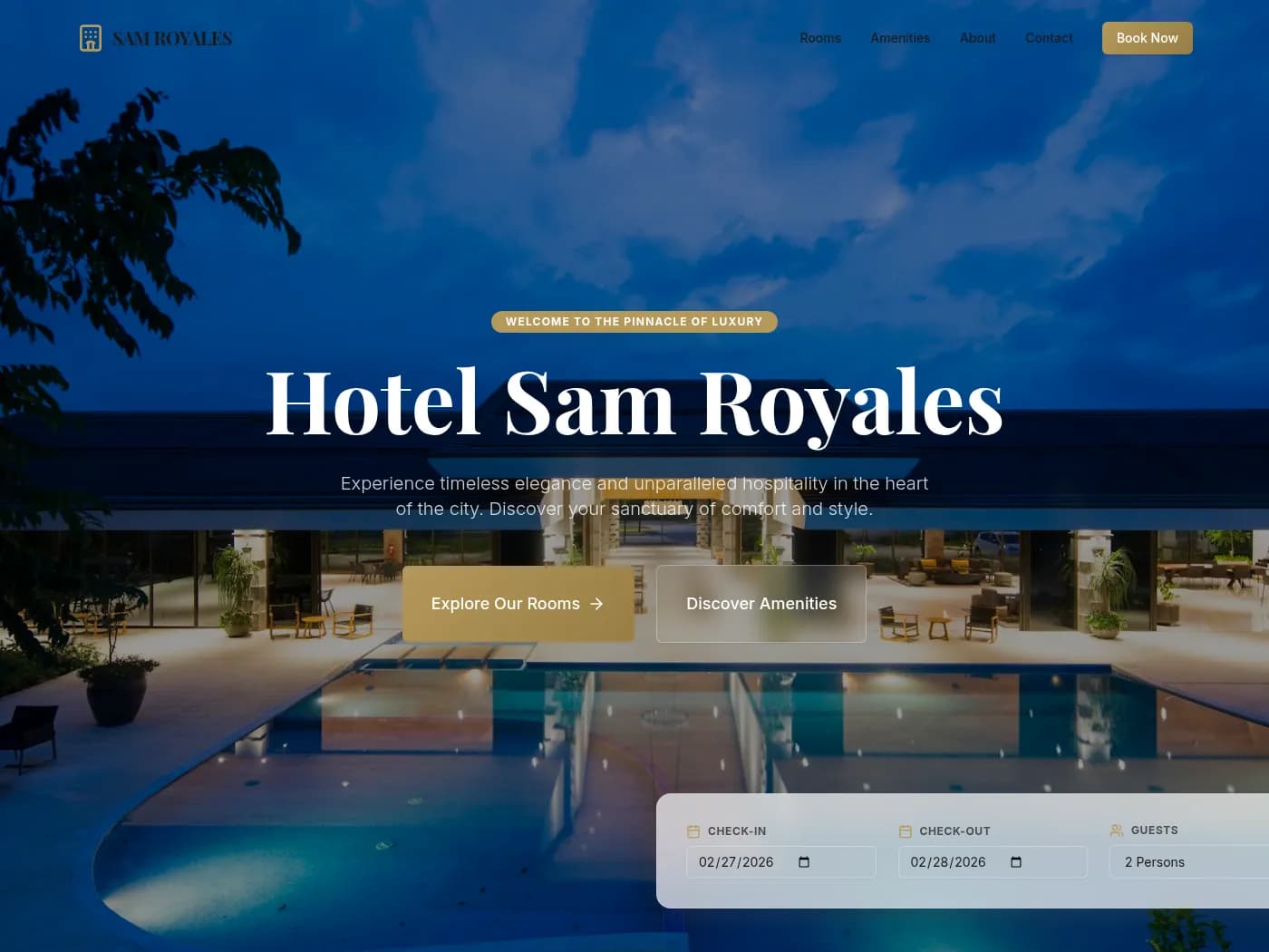 Sam Royales Booking Site
