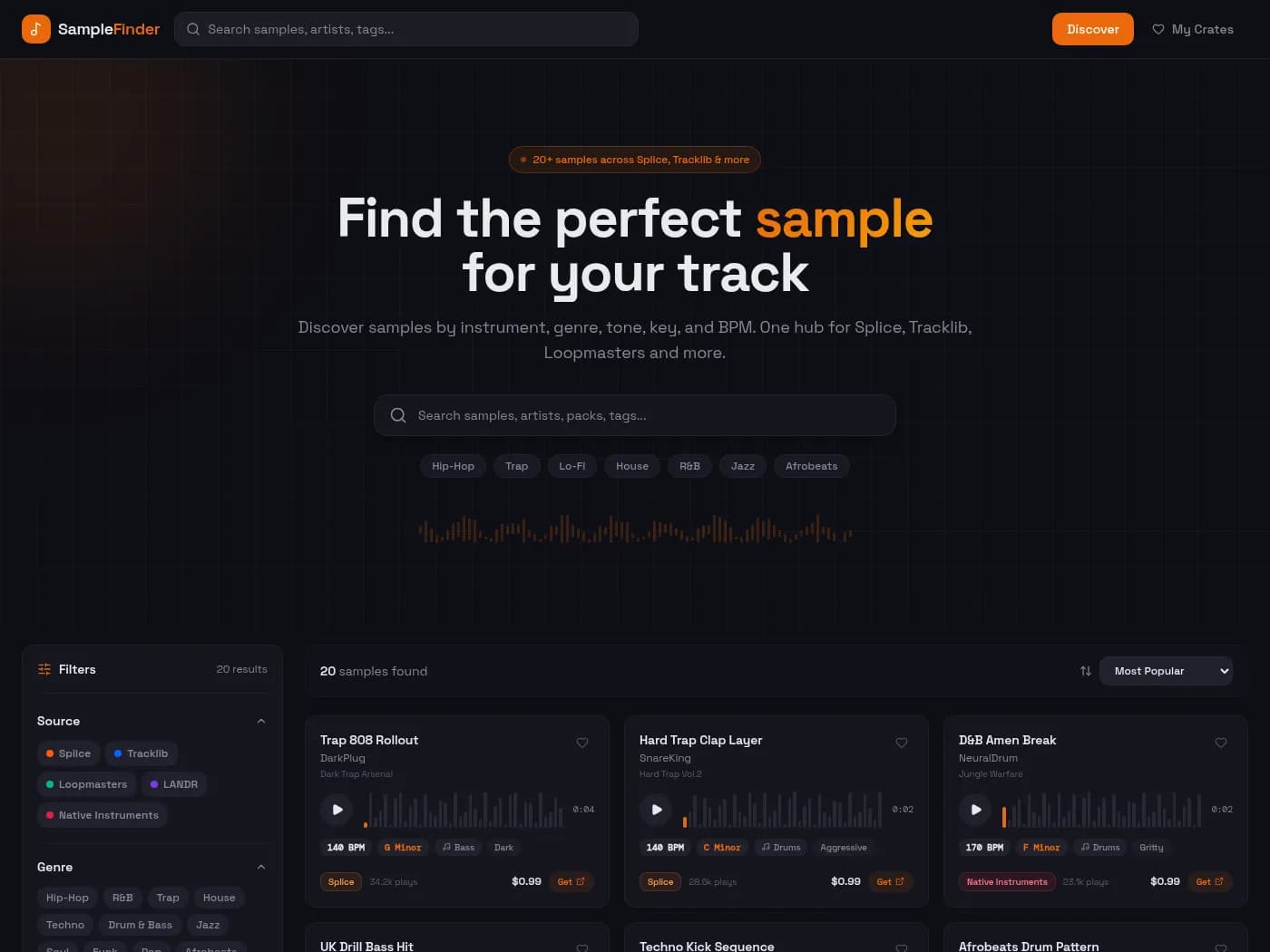 SampleFinder Hub