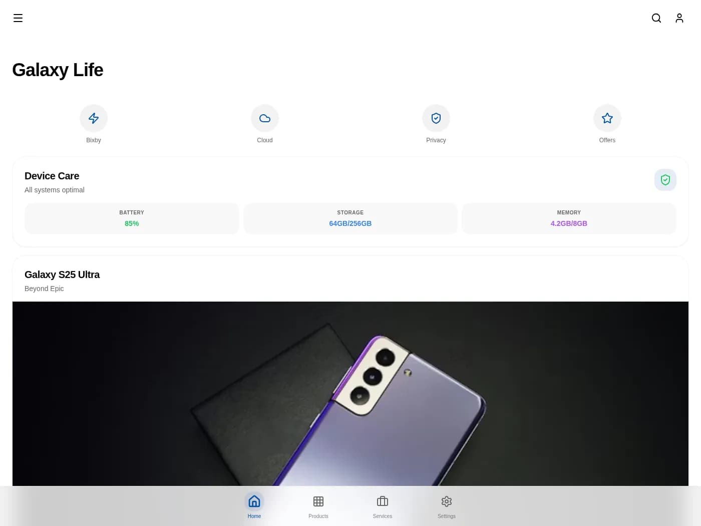 Samsung Web Experience