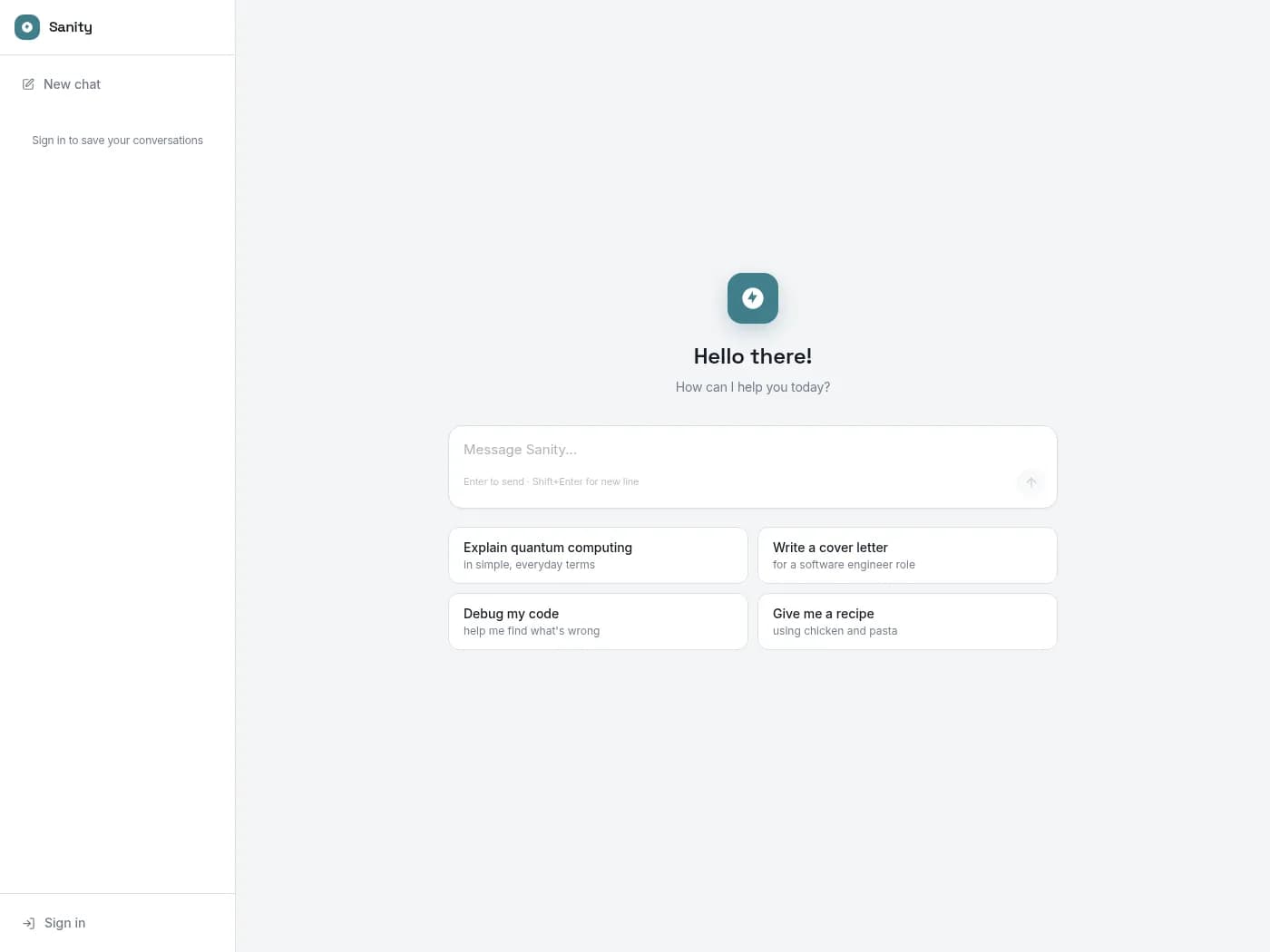Sanity AI Chat Assistant