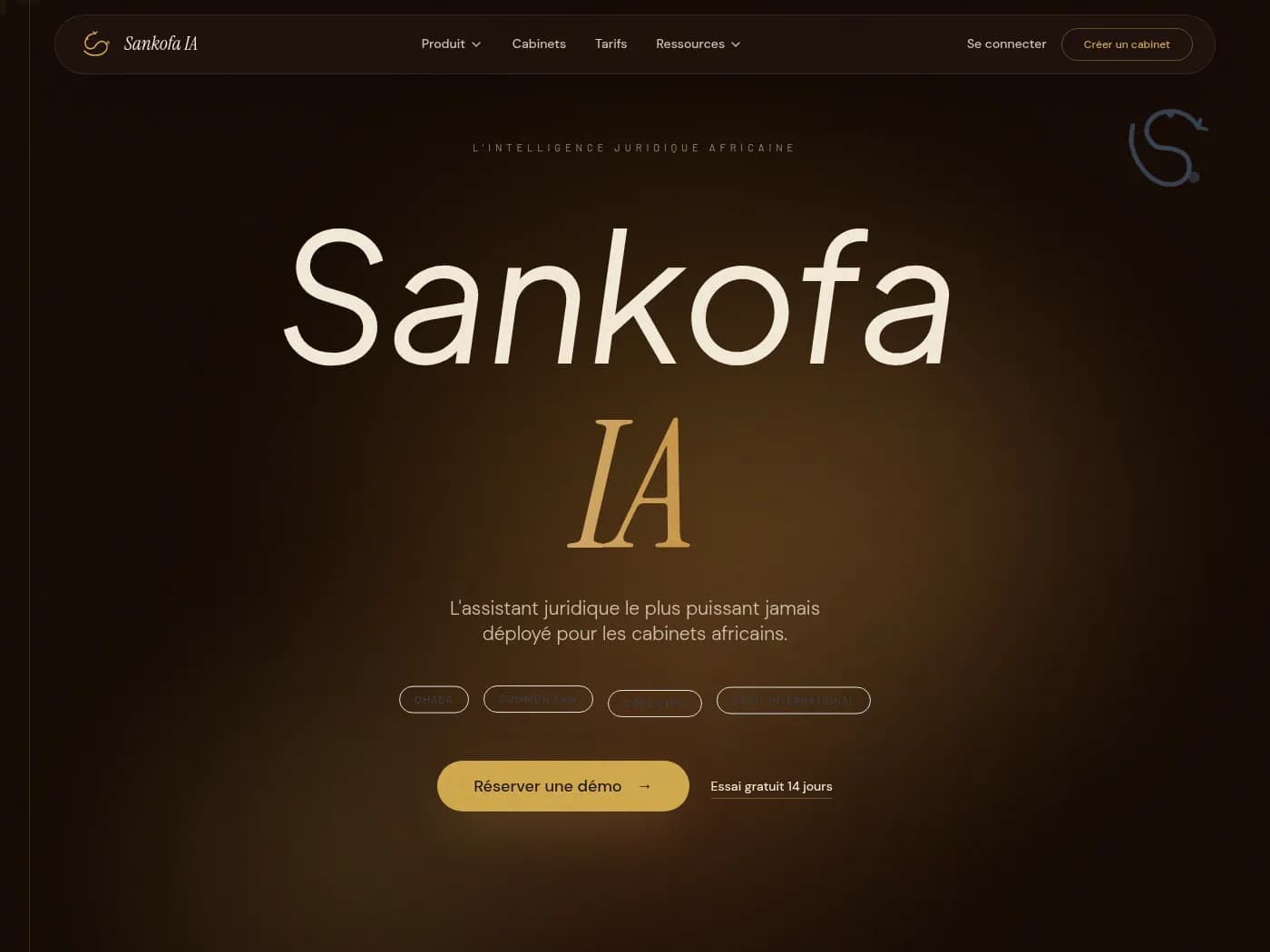 Sankofa IA Cinematic Landing