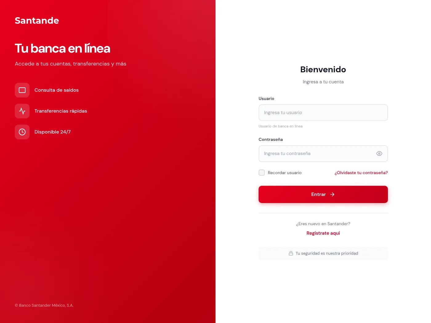 Santander Login Clone