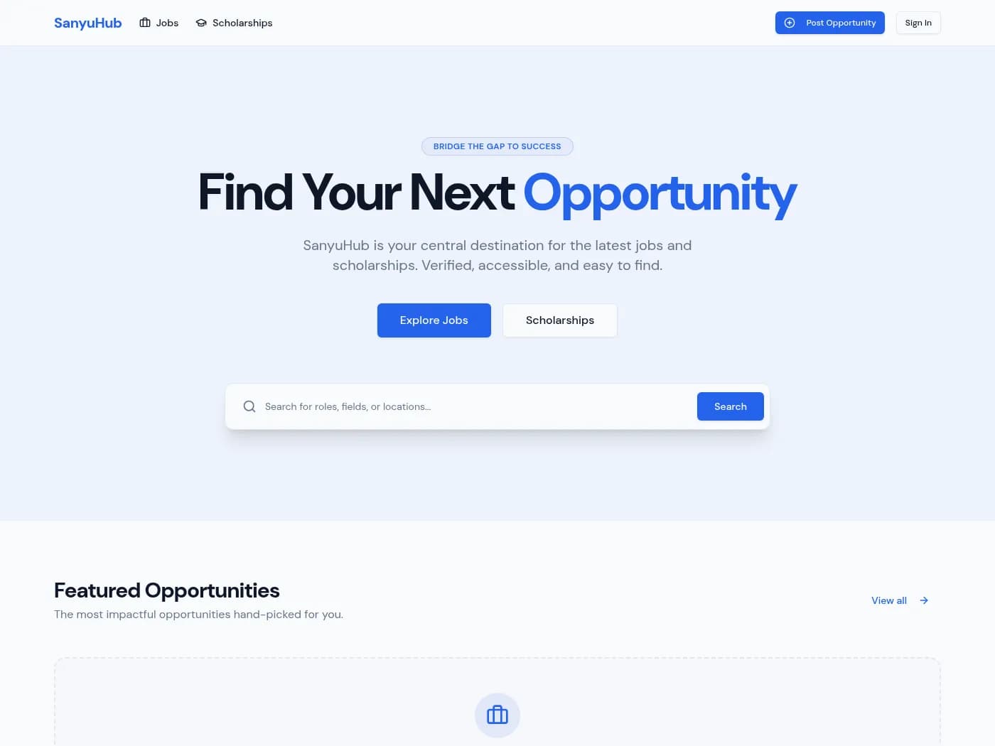 SanyuHub Opportunities Platform