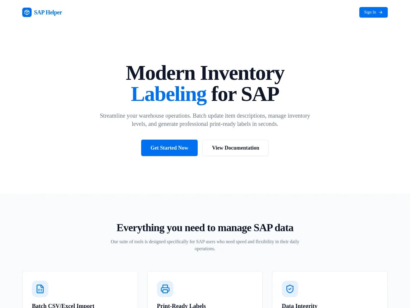 SAP Suite Web Helper