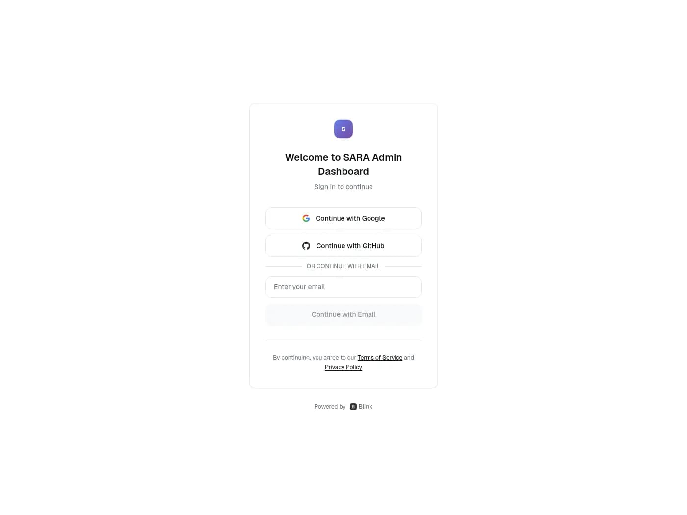 SARA Admin Dashboard