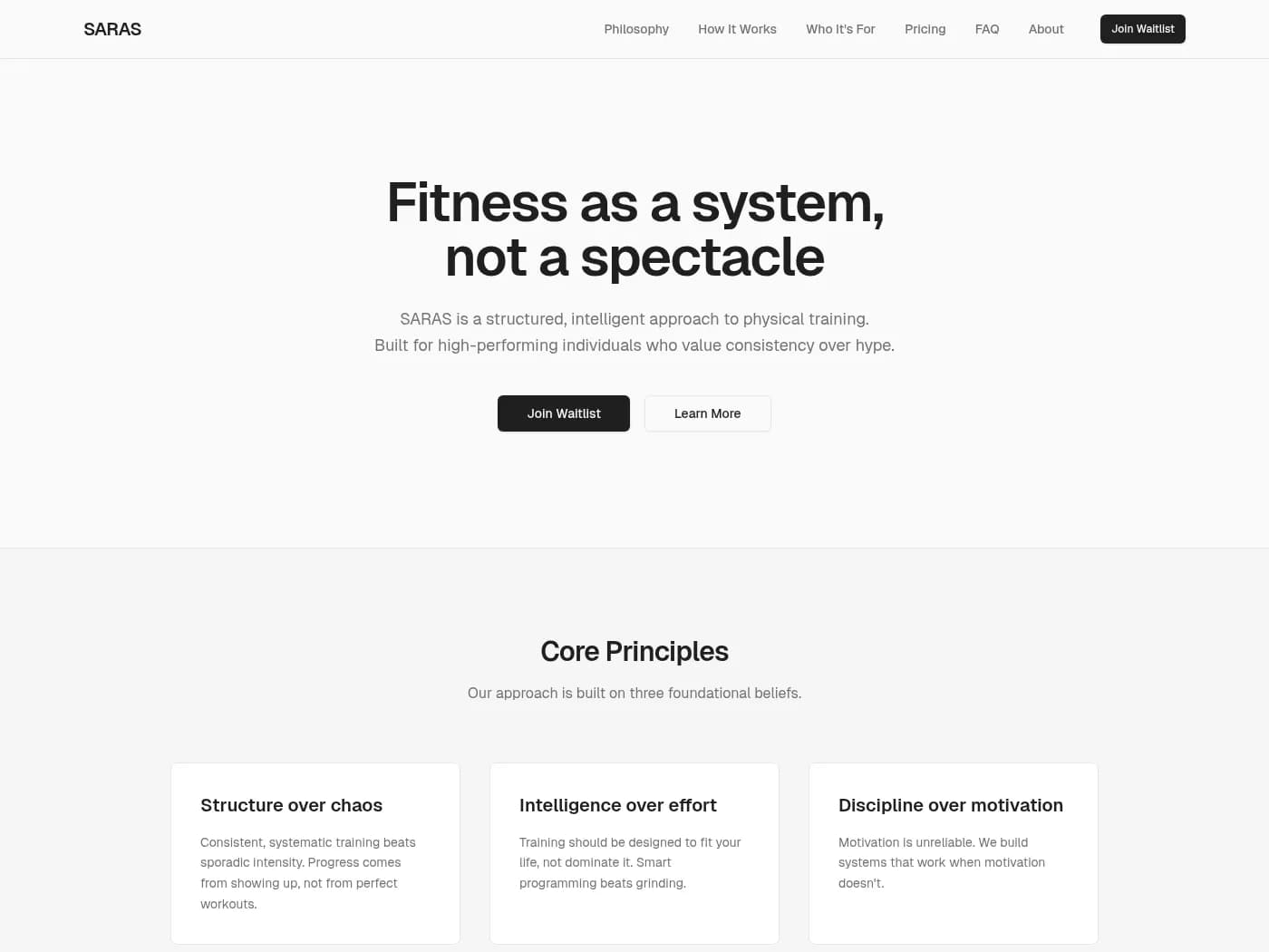 SARAS Marketing Site