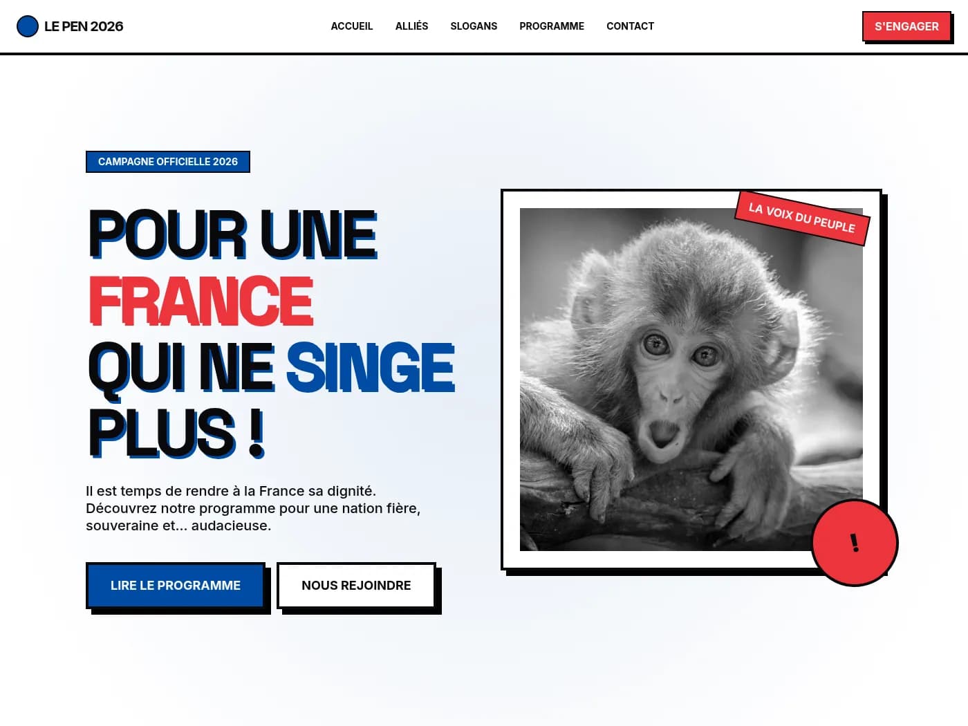 Satirical Campaign Site