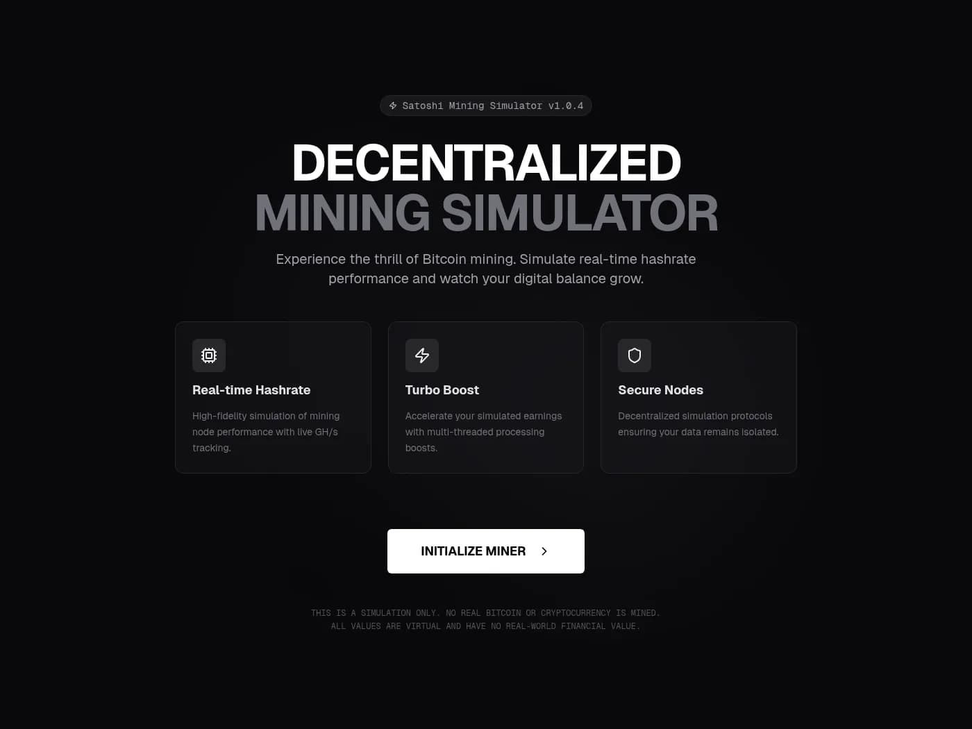 Satoshi Mining Simulator