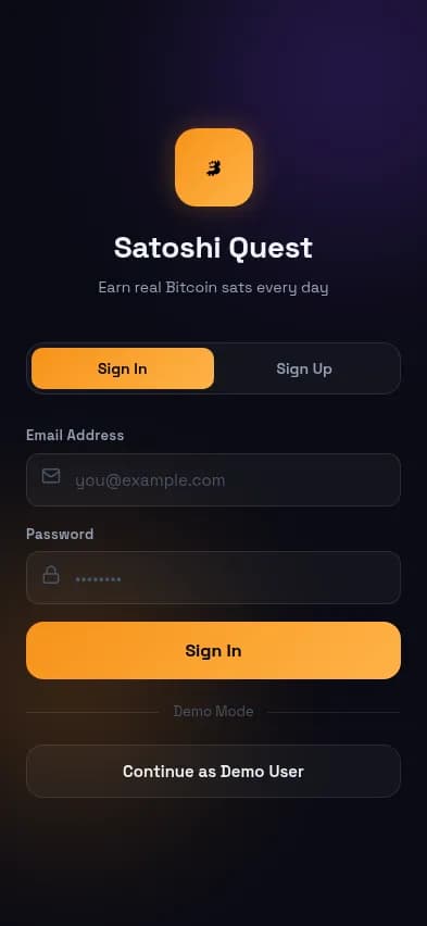 Satoshi Quest App