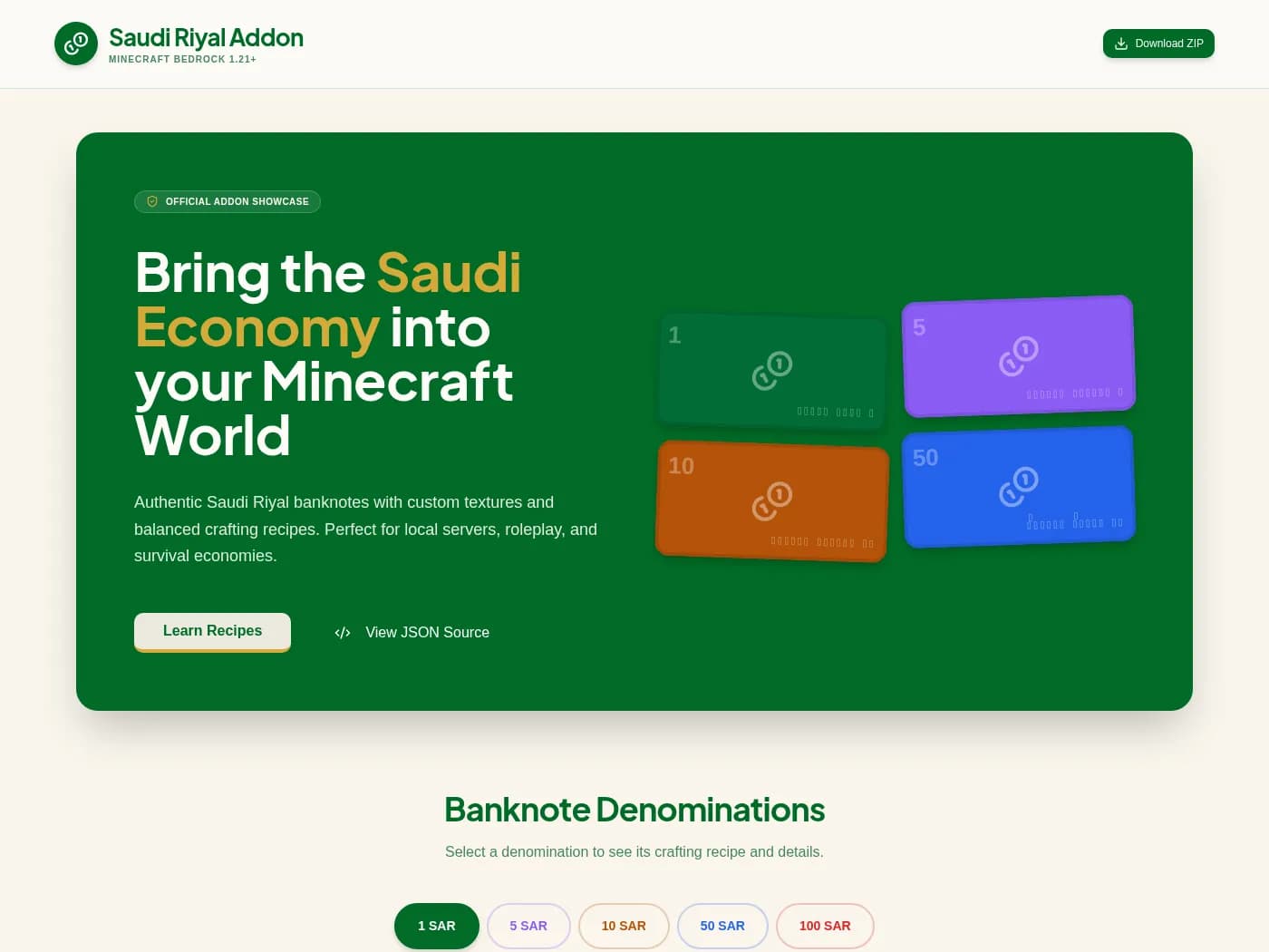 Saudi Riyal Addon
