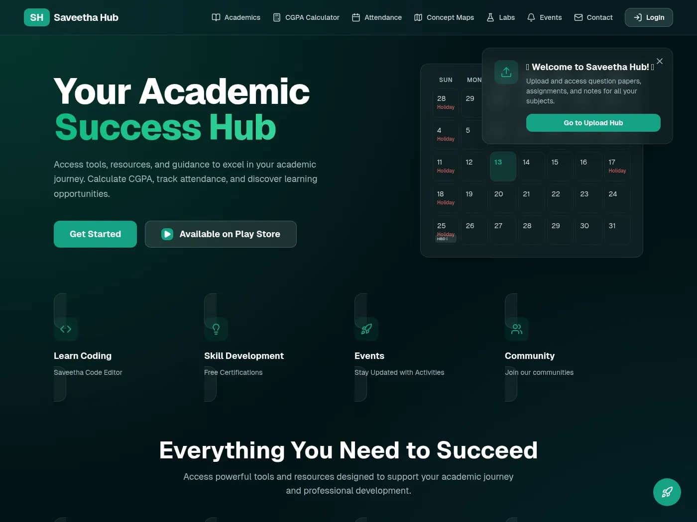 SaveethaHub Clone