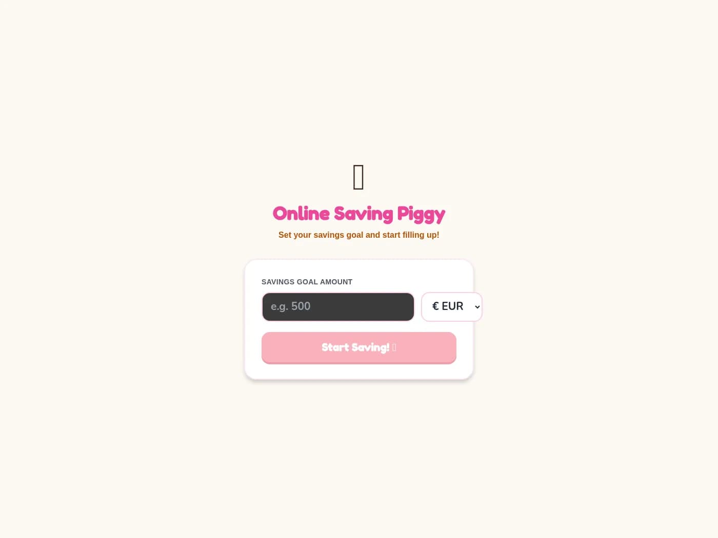 Online Saving Piggy