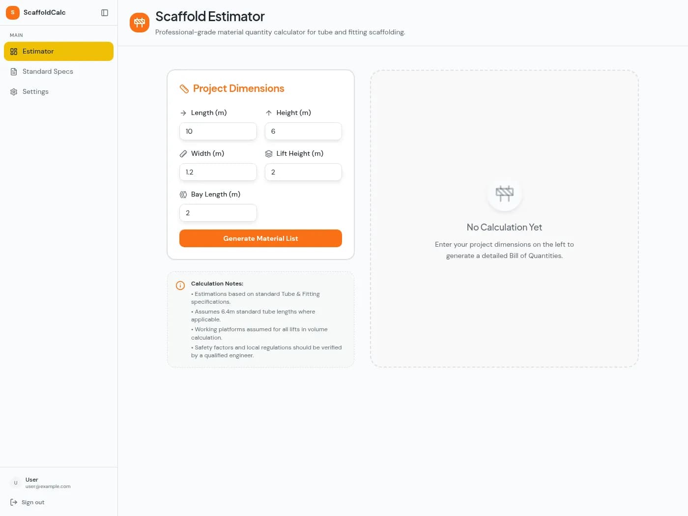 ScaffoldCalc Pro