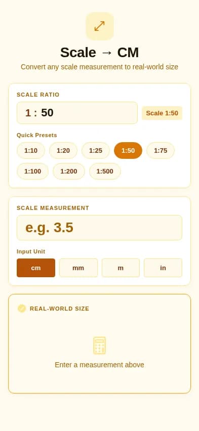 Scale to CM Converter