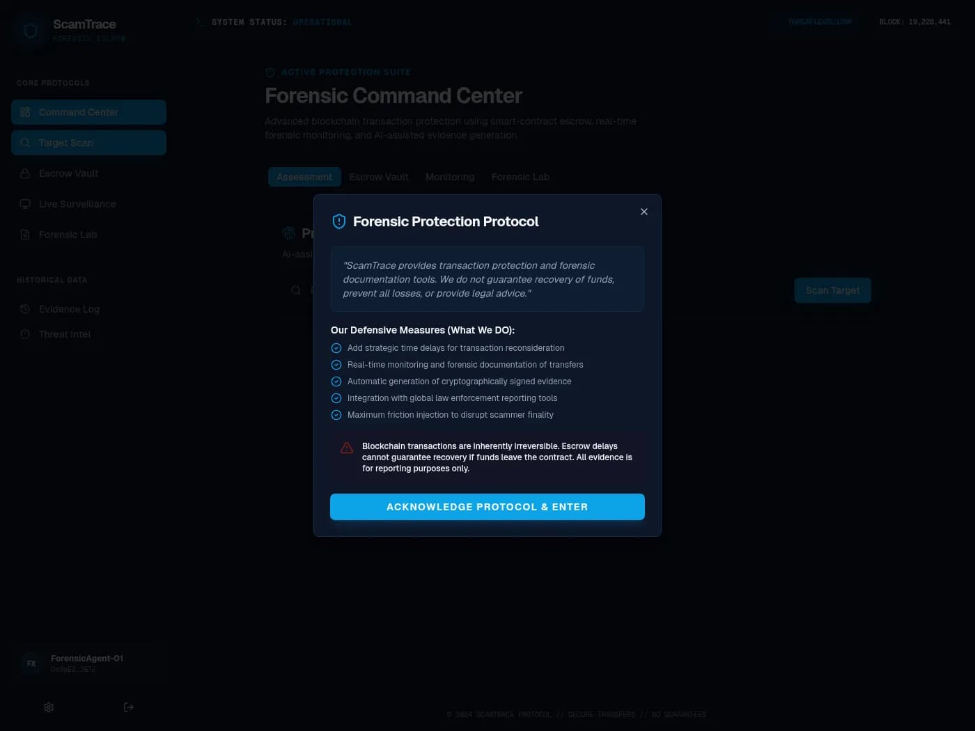 ScamTrace Forensic Escrow