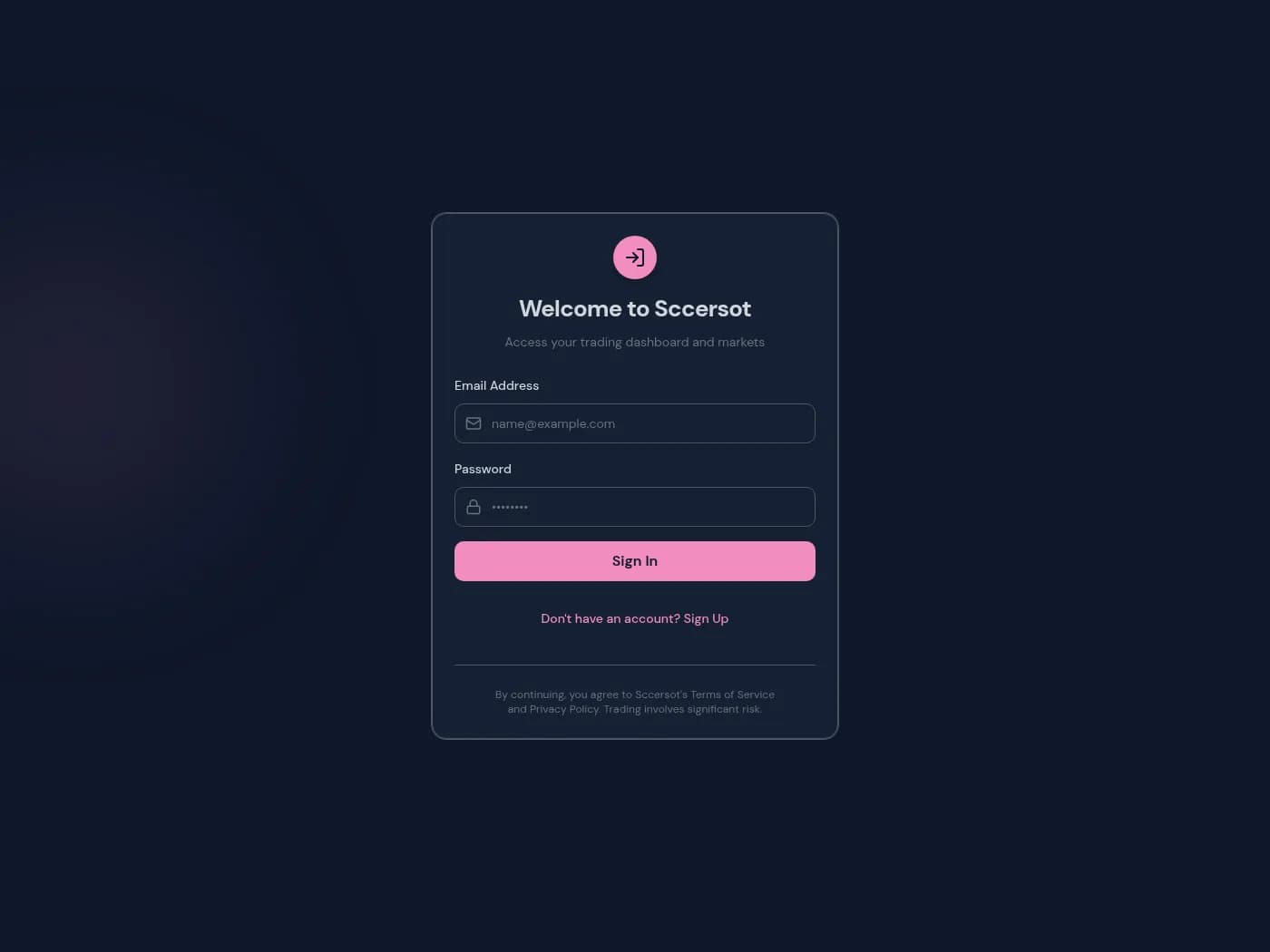 Sccersot Trading Platform