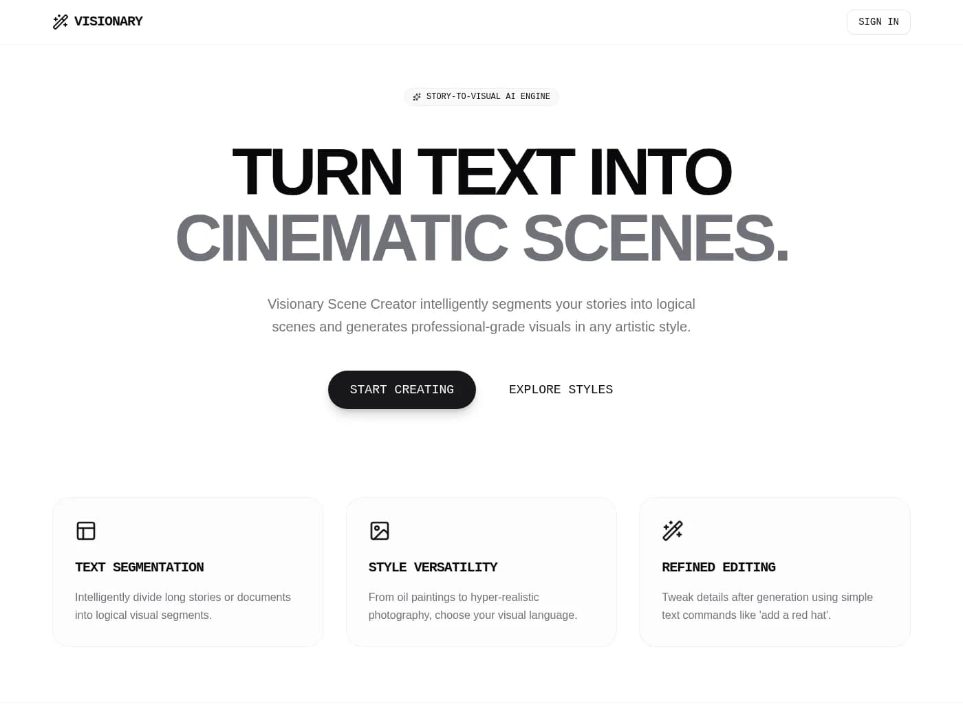 Visionary Scene Creator