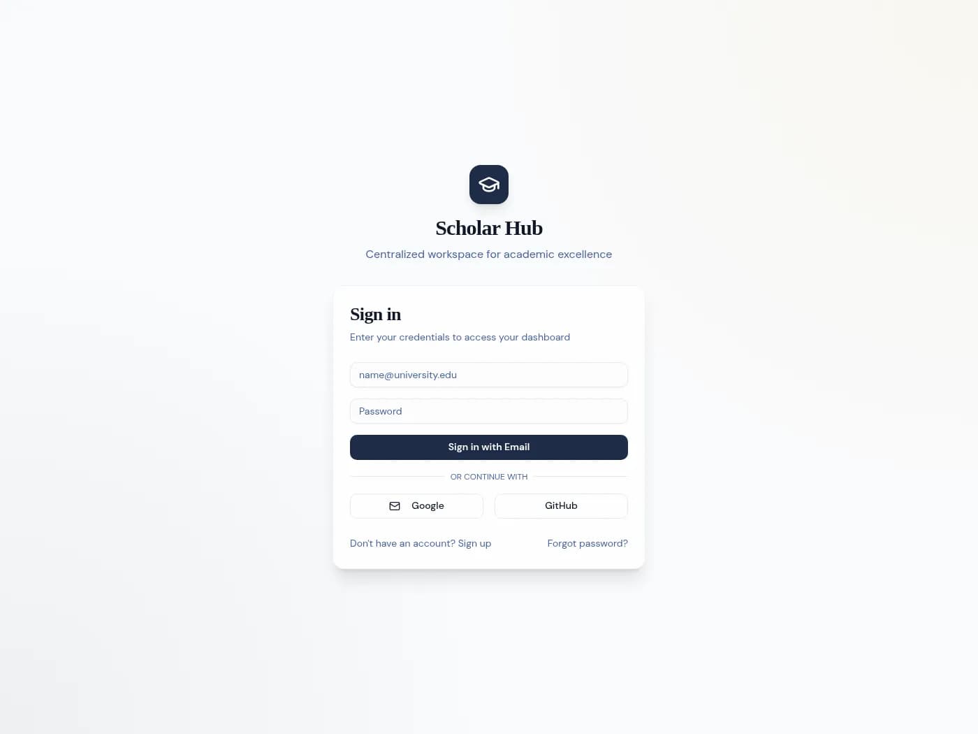 Scholar Hub Dashboard