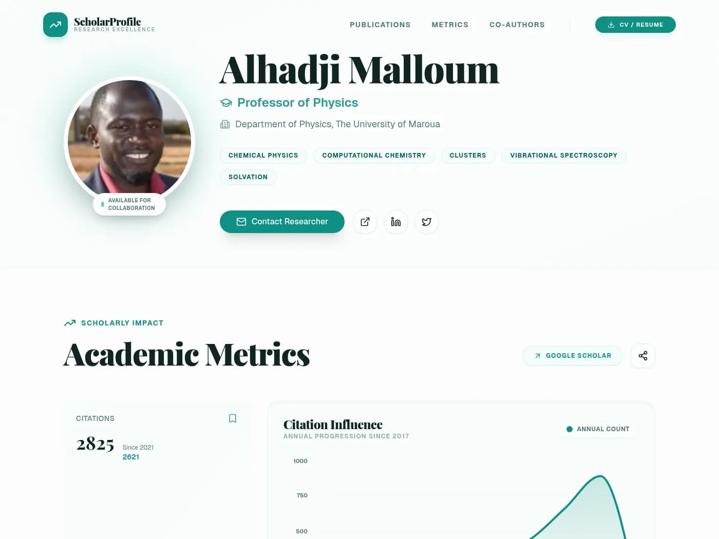 Scholar Profile Website