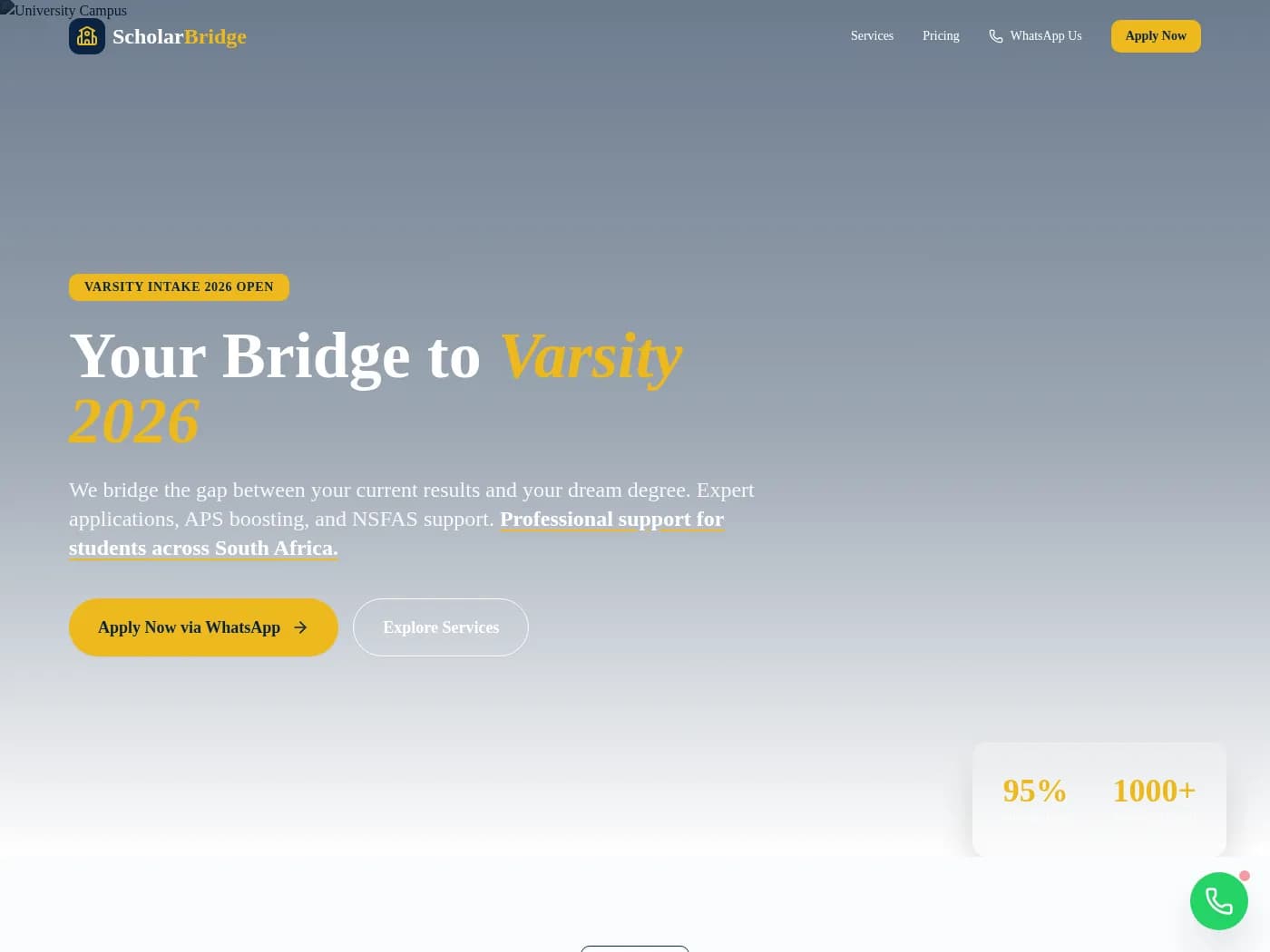 ScholarBridge Landing Page