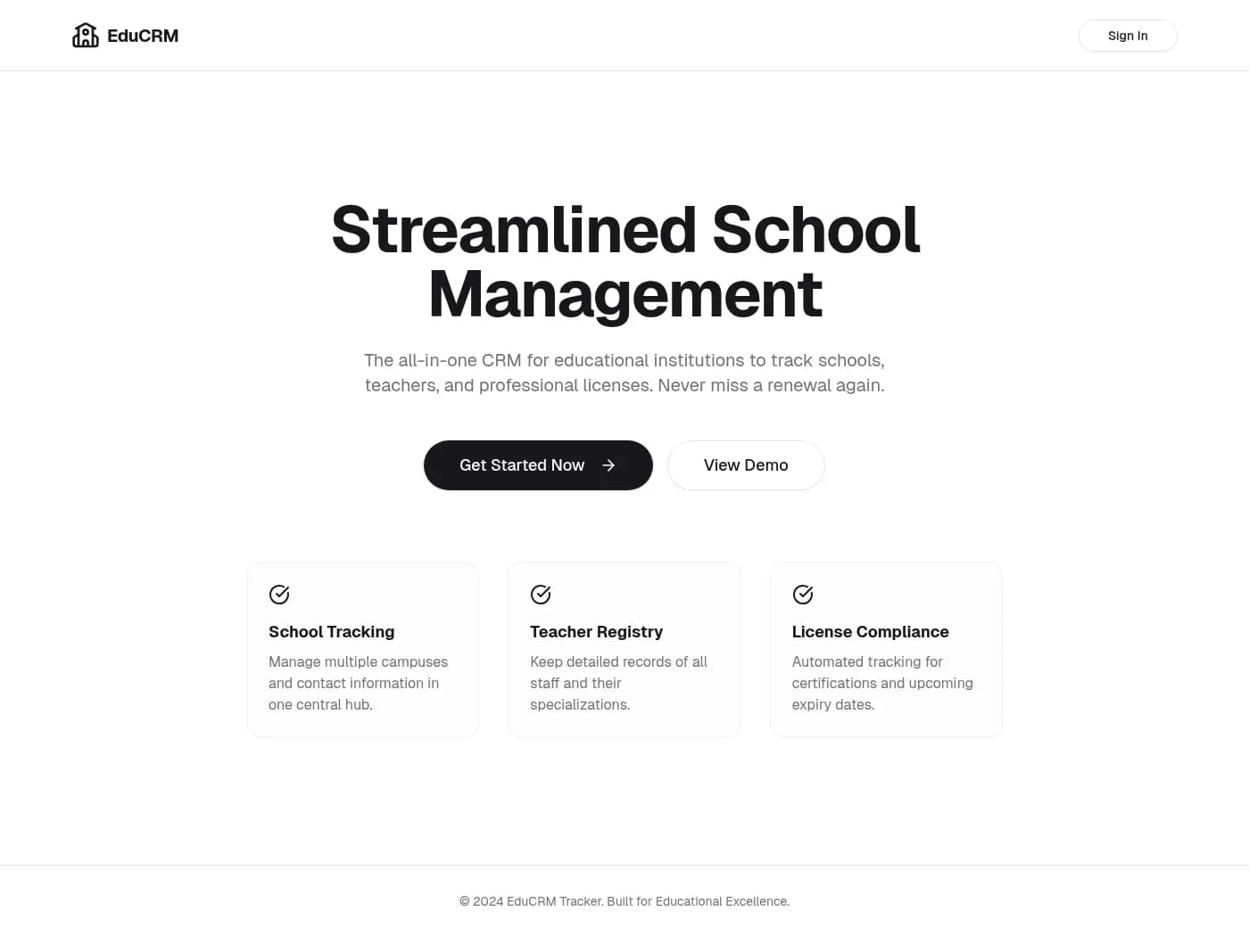 EduCRM Tracker