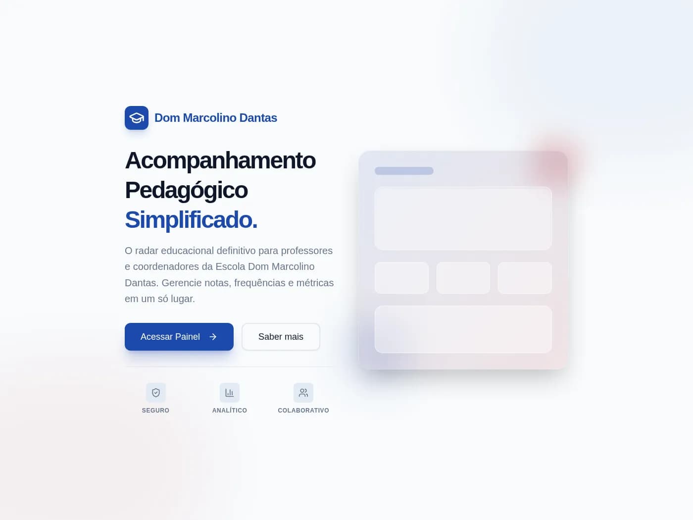 Dom Marcolino School Dashboard