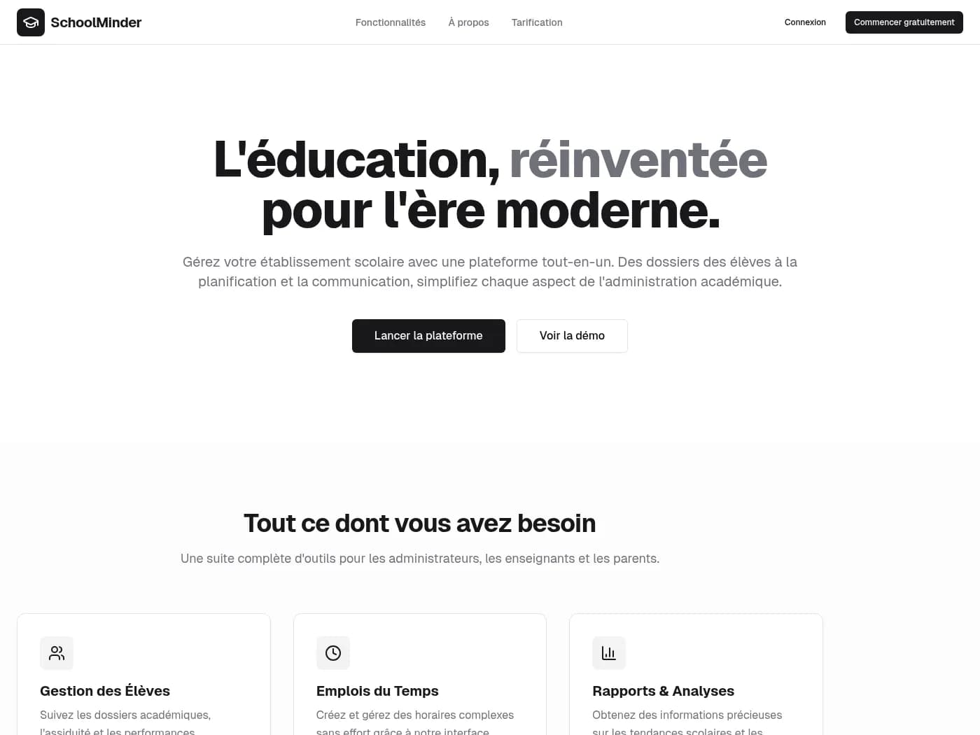 SchoolMinder Platform