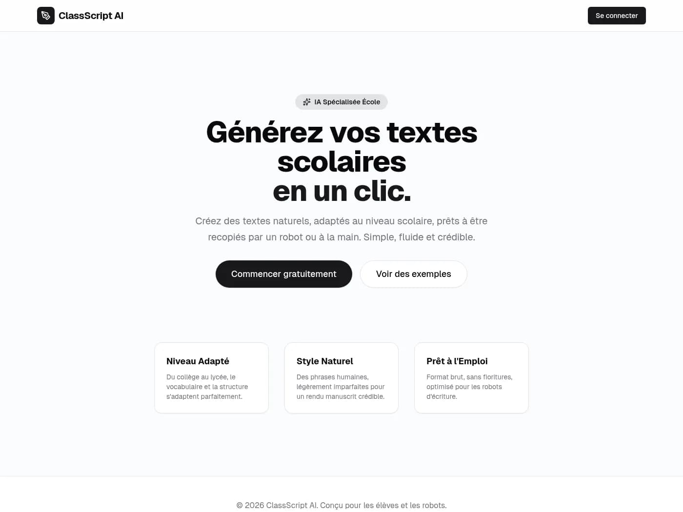 ClassScript AI Generator