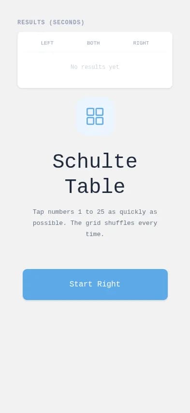 Schulte Table Trainer