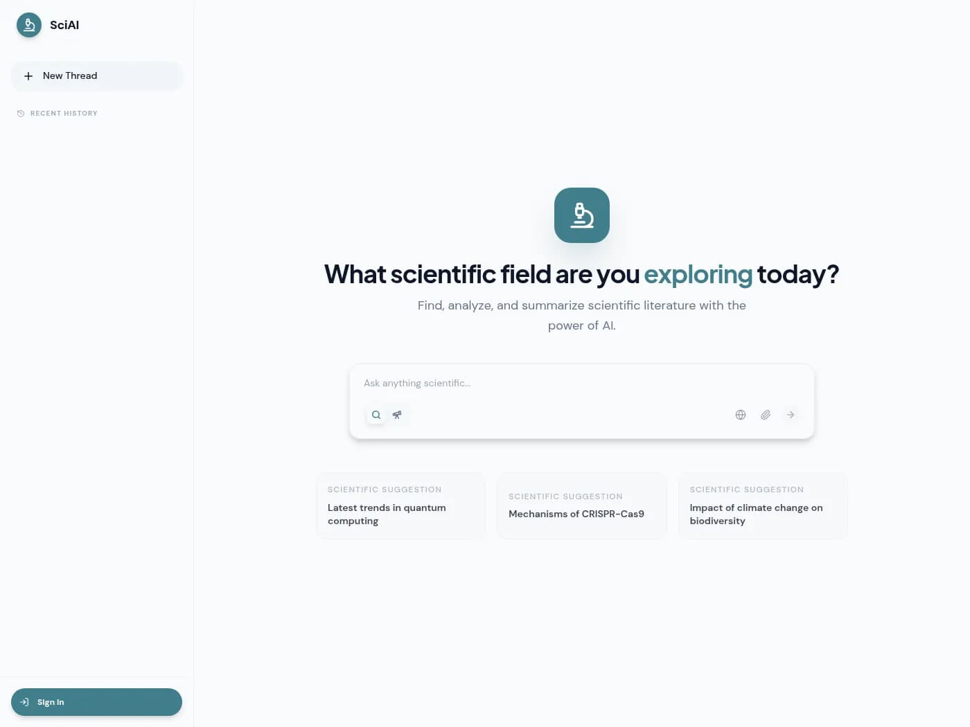 SciAI Research App