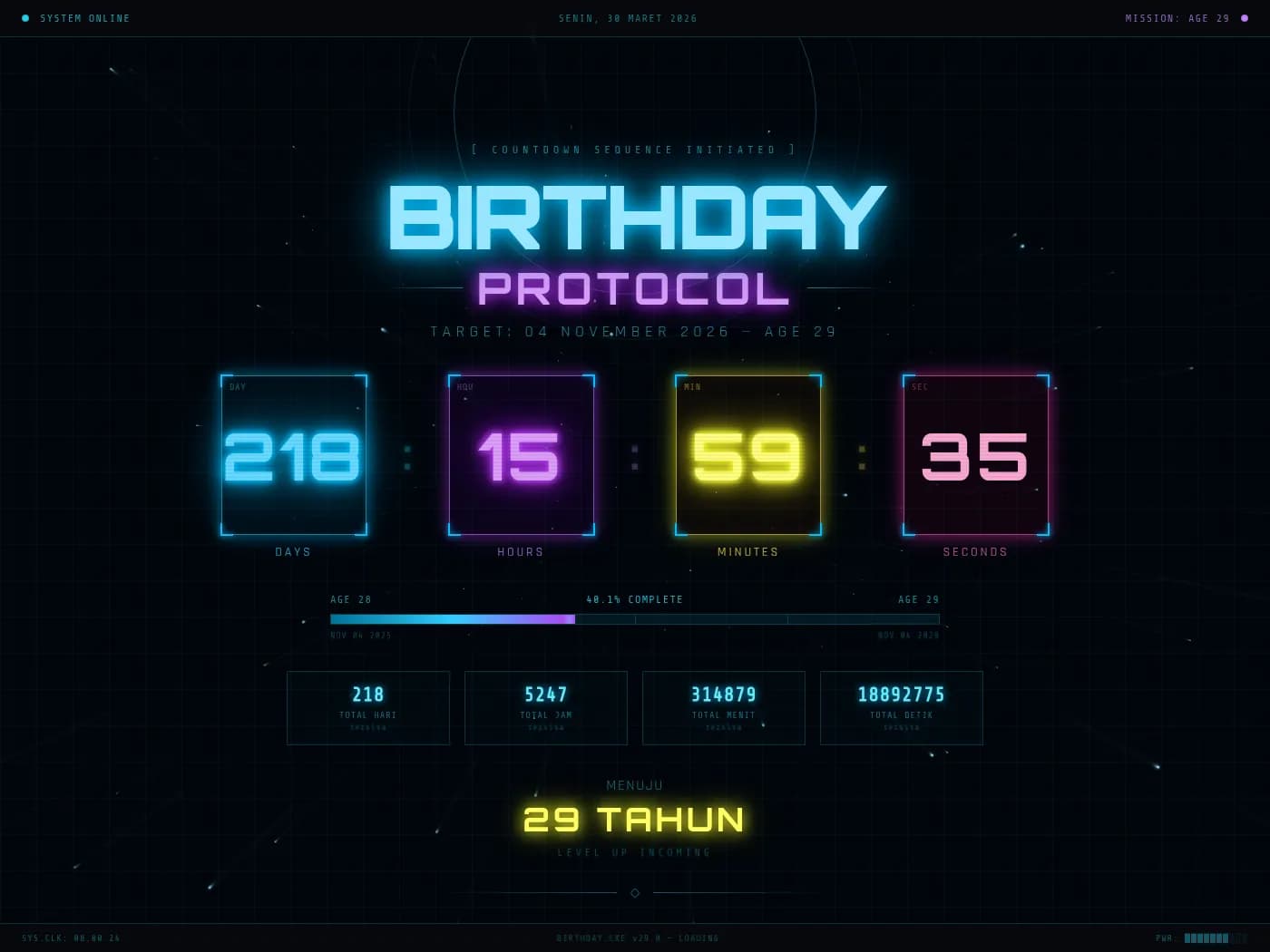 Birthday Countdown Sci-Fi