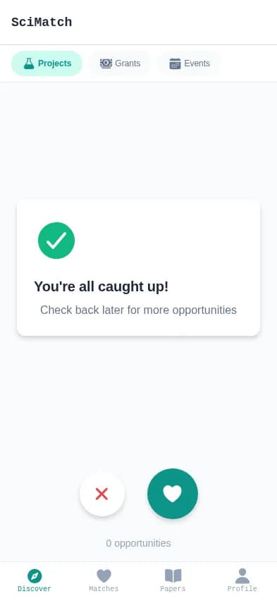SciMatch Collaborator App