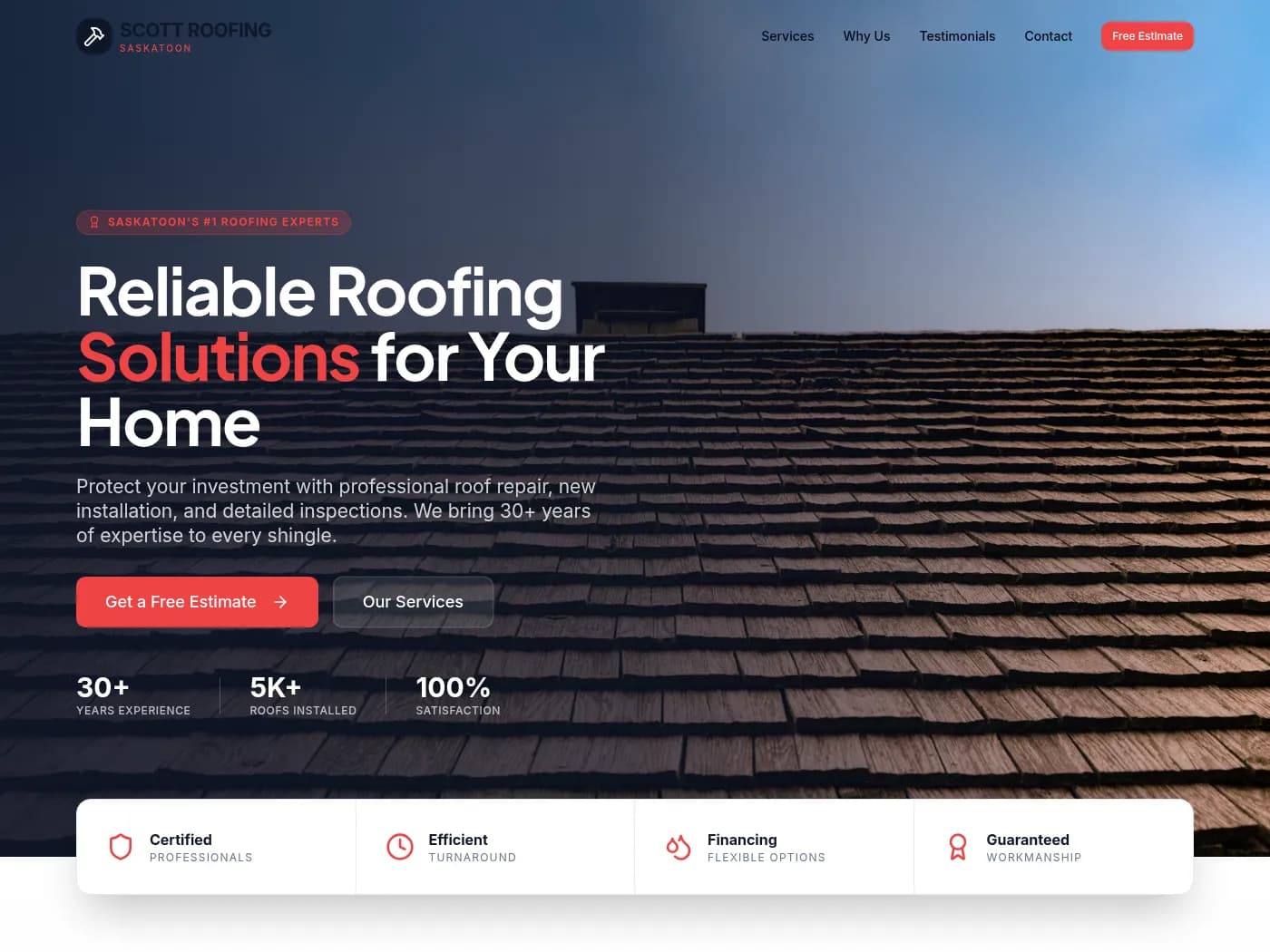 Scott Roofing Homepage