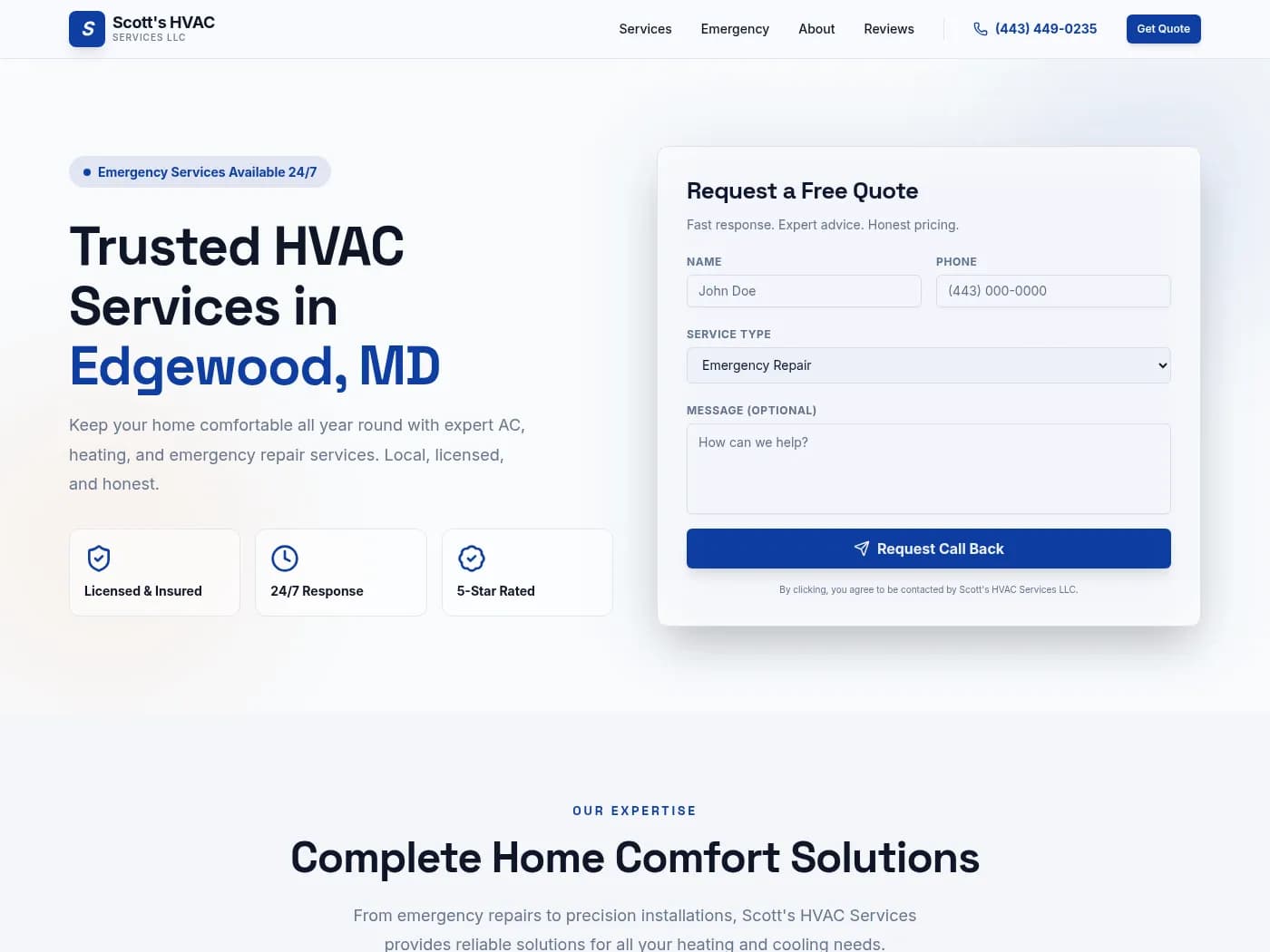 Scott's HVAC Web Portal